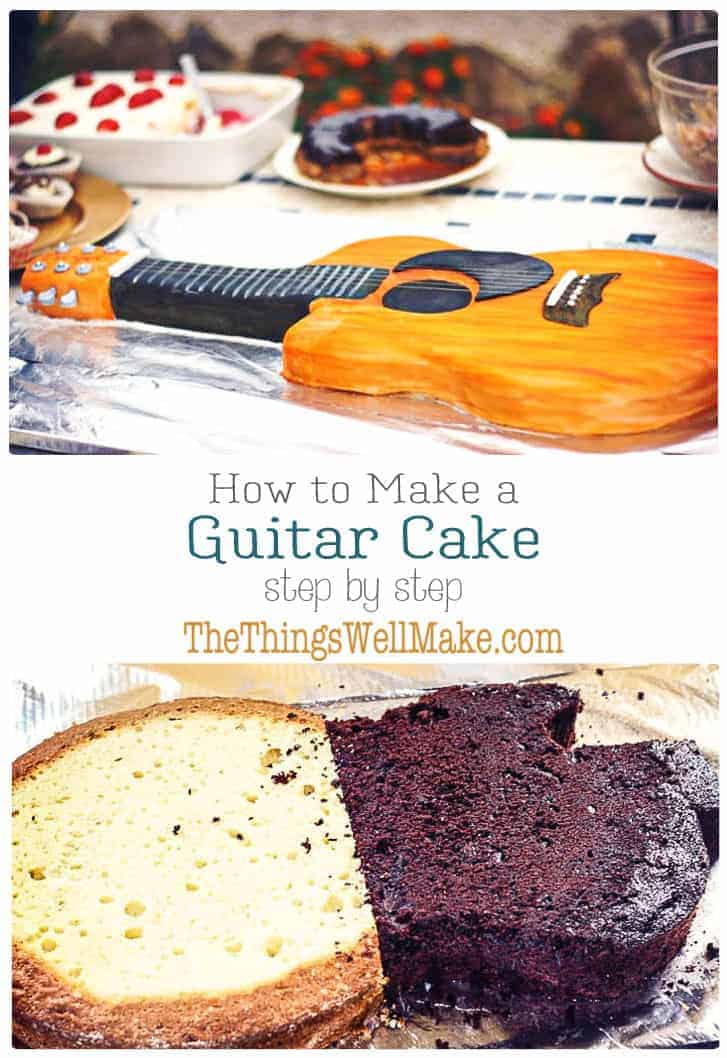 How to Make a Guitar Cake with Fondant - Oh, The Things We'll Make!