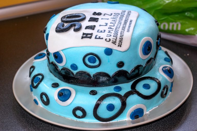 Hans's 50th Surprise Birthday Optometrist Cake - Oh, The Things We'll Make!
