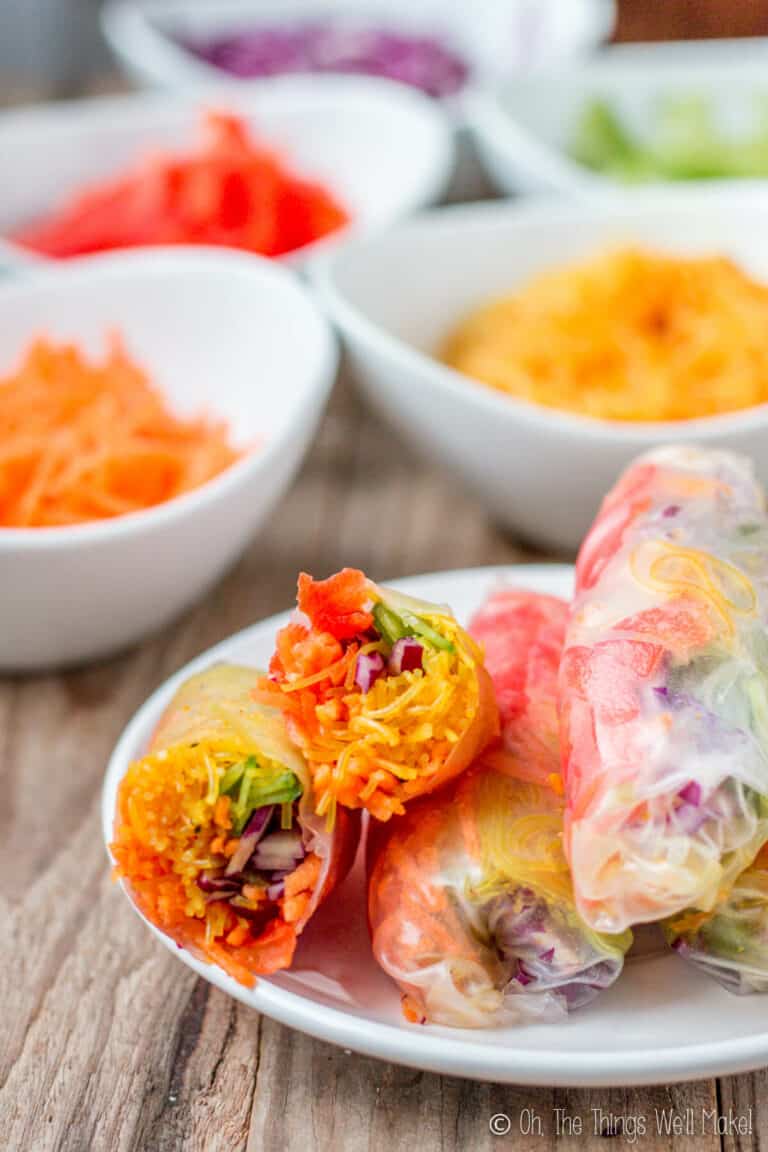 Eat the Rainbow Spring Rolls - Oh, The Things We'll Make!