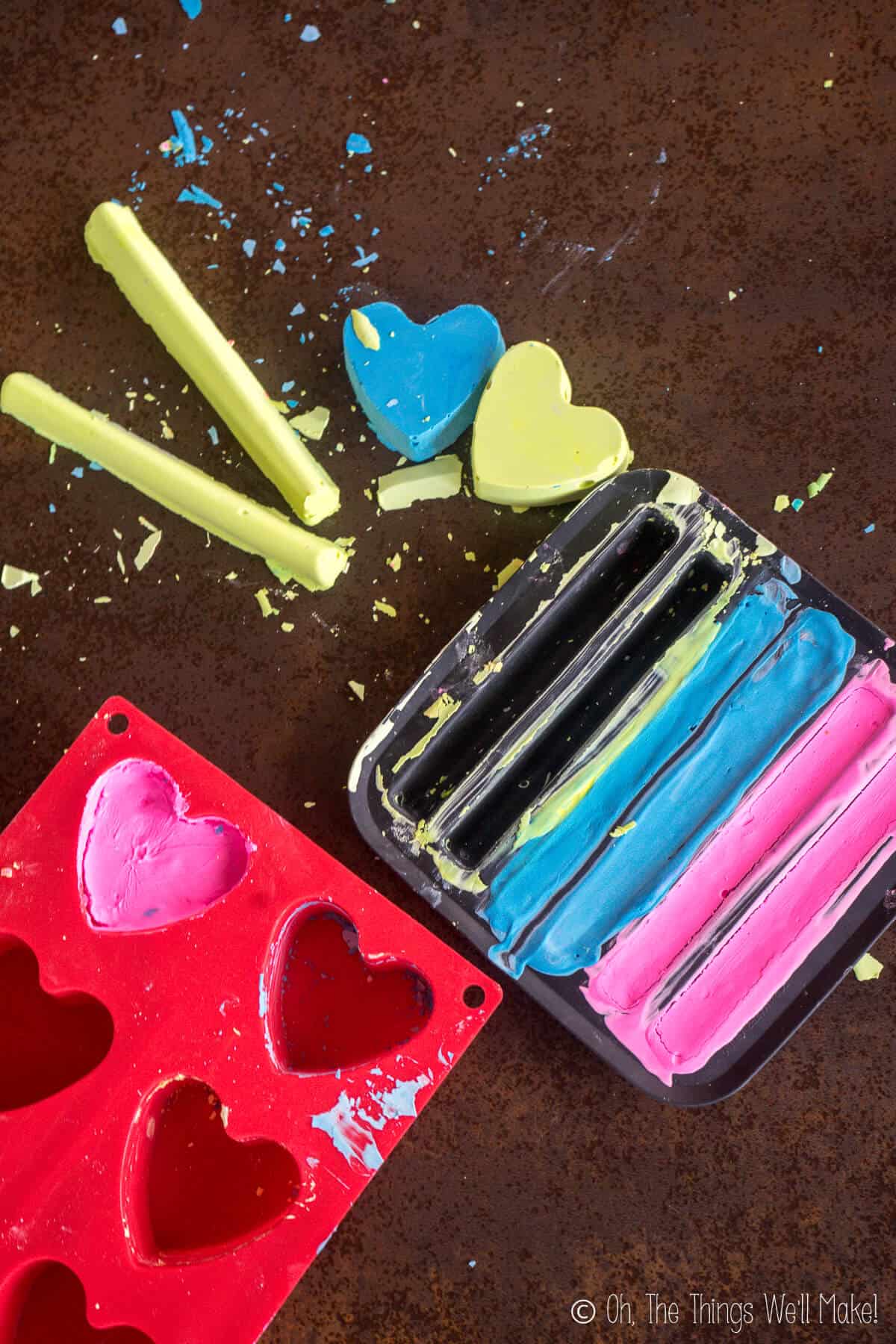 Heart-shaped Homemade Sidewalk Chalk - Oh, The Things We'll Make!