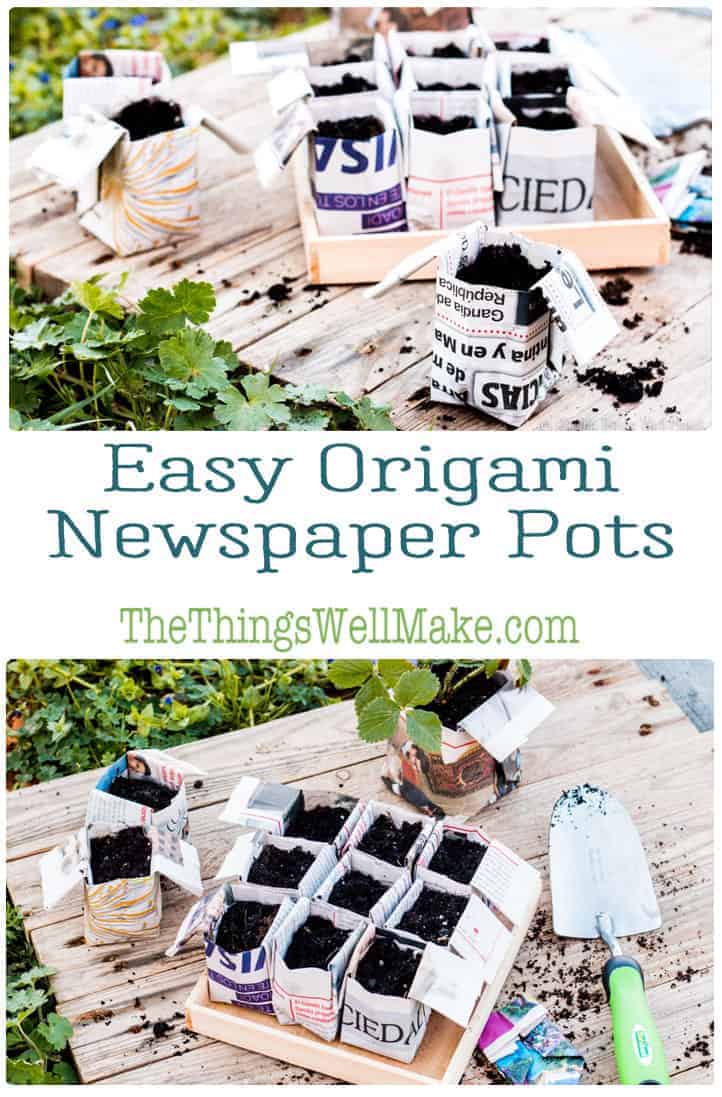 Quick, DIY, Origami Flower Pots From Recycled Newspaper - Oh, The ...
